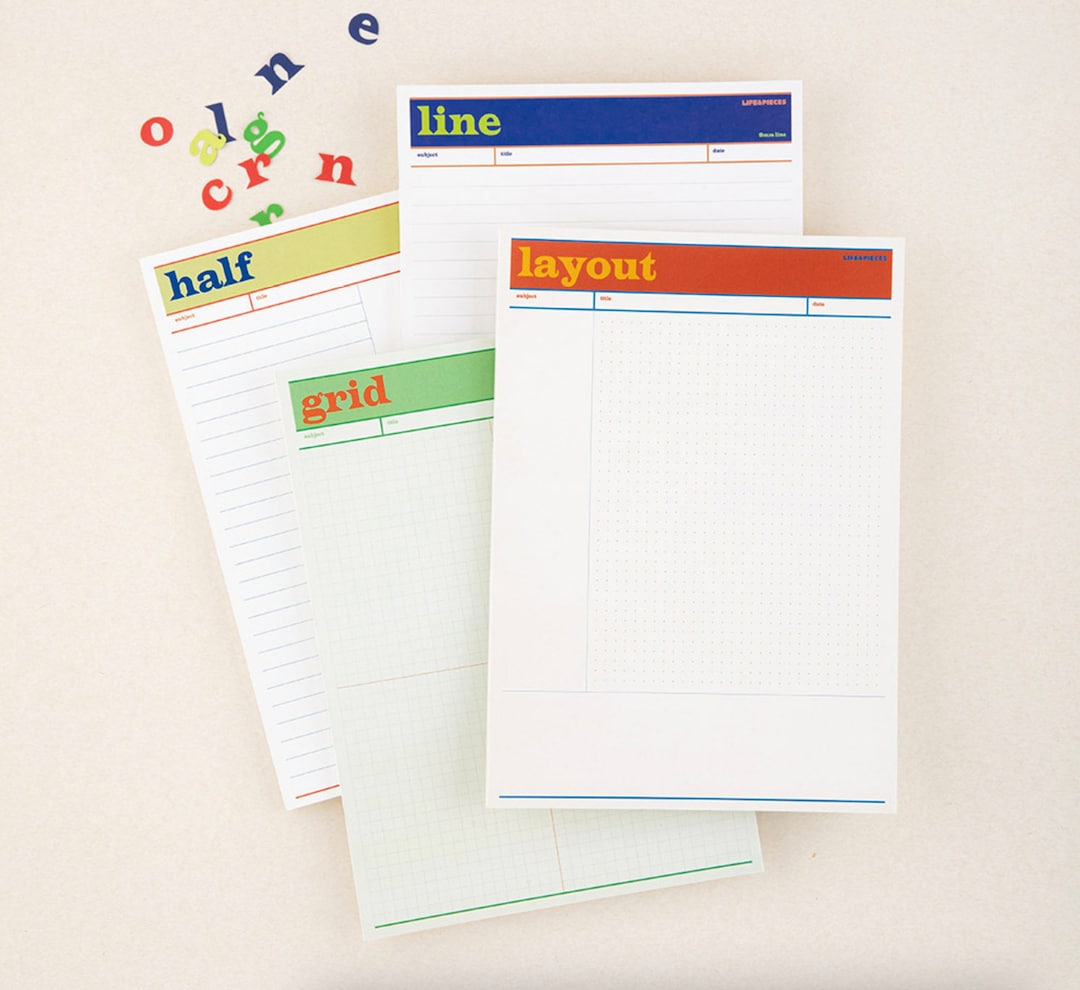 B5 Notepads line Grid Half Layout / Simple Notepad / Big - Etsy