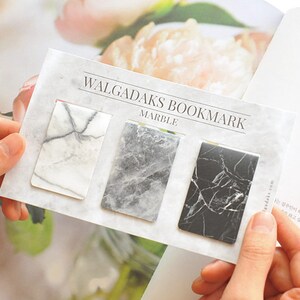 3 Marble Magnetic Bookmarks / Planner Bookmark / Bookmark / - Etsy