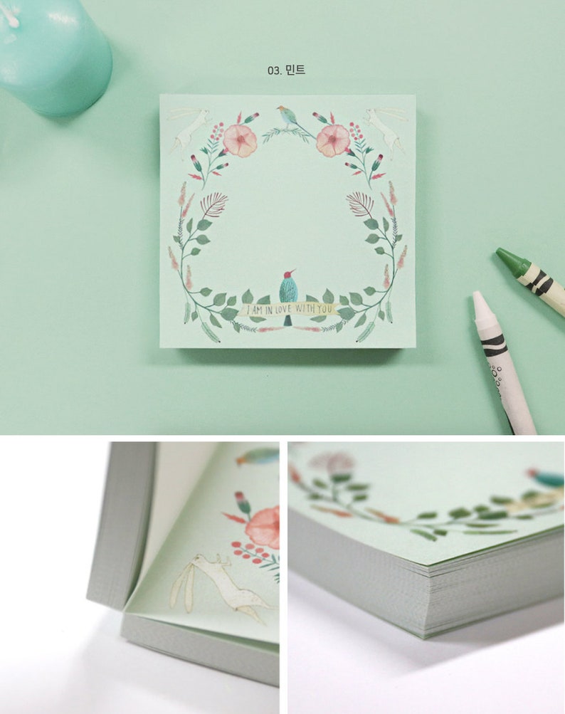 Flowery Notepad / Floral Notepads / Flower Memo Pad / | Etsy