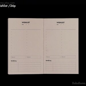 Wish Notebook 2colors / Wishlist, Event, Achievement Notebook / Record ...
