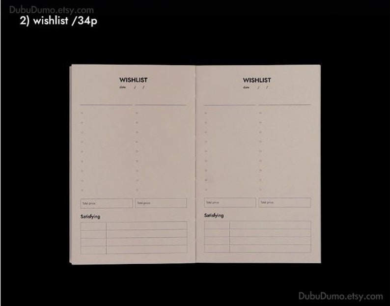 Wish Notebook 2colors / Wishlist Event Achievement - Etsy