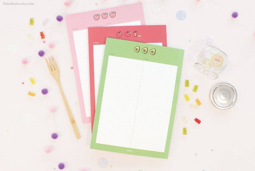 B5 Grid Notepads 6types / Simple Notepad / Big Memo Pad / | Etsy