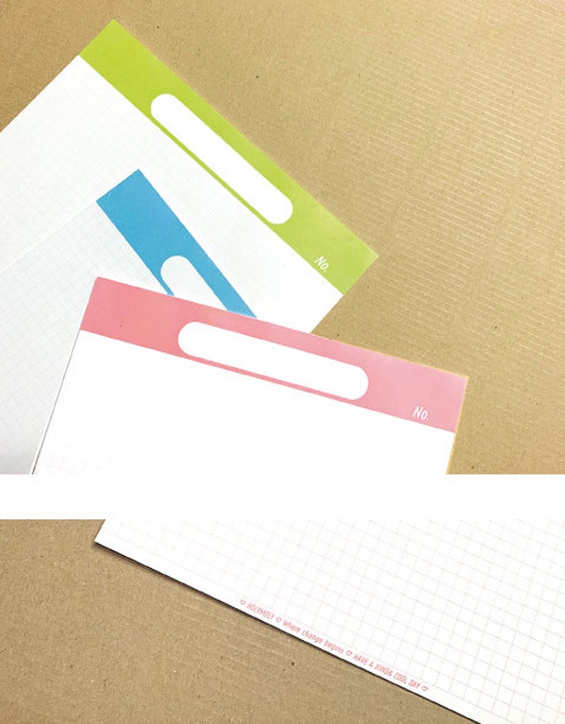 B5 Grid Notepads aqua Coral-red Lime / Simple Notepad / | Etsy
