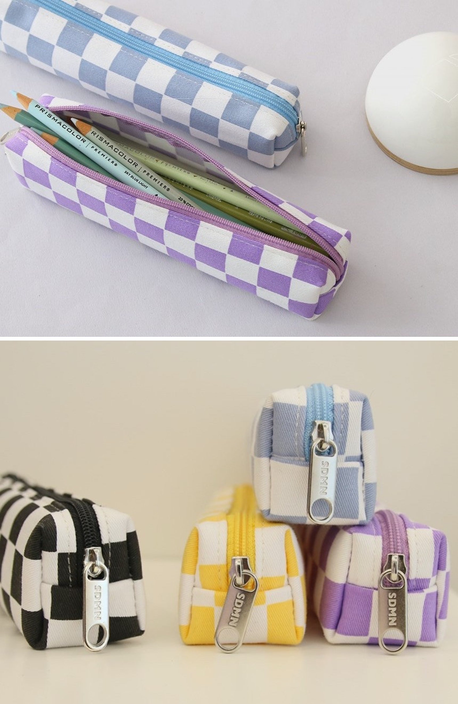 Checkerboard Pencil Case 4colors / Pen Case / Pencil Pouch / - Etsy