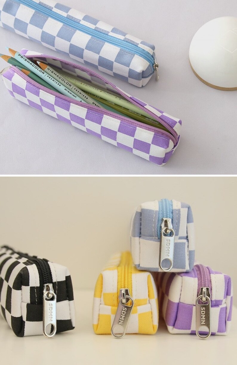 Checkerboard Pencil Case 4colors / Pen Case / Pencil Pouch / - Etsy