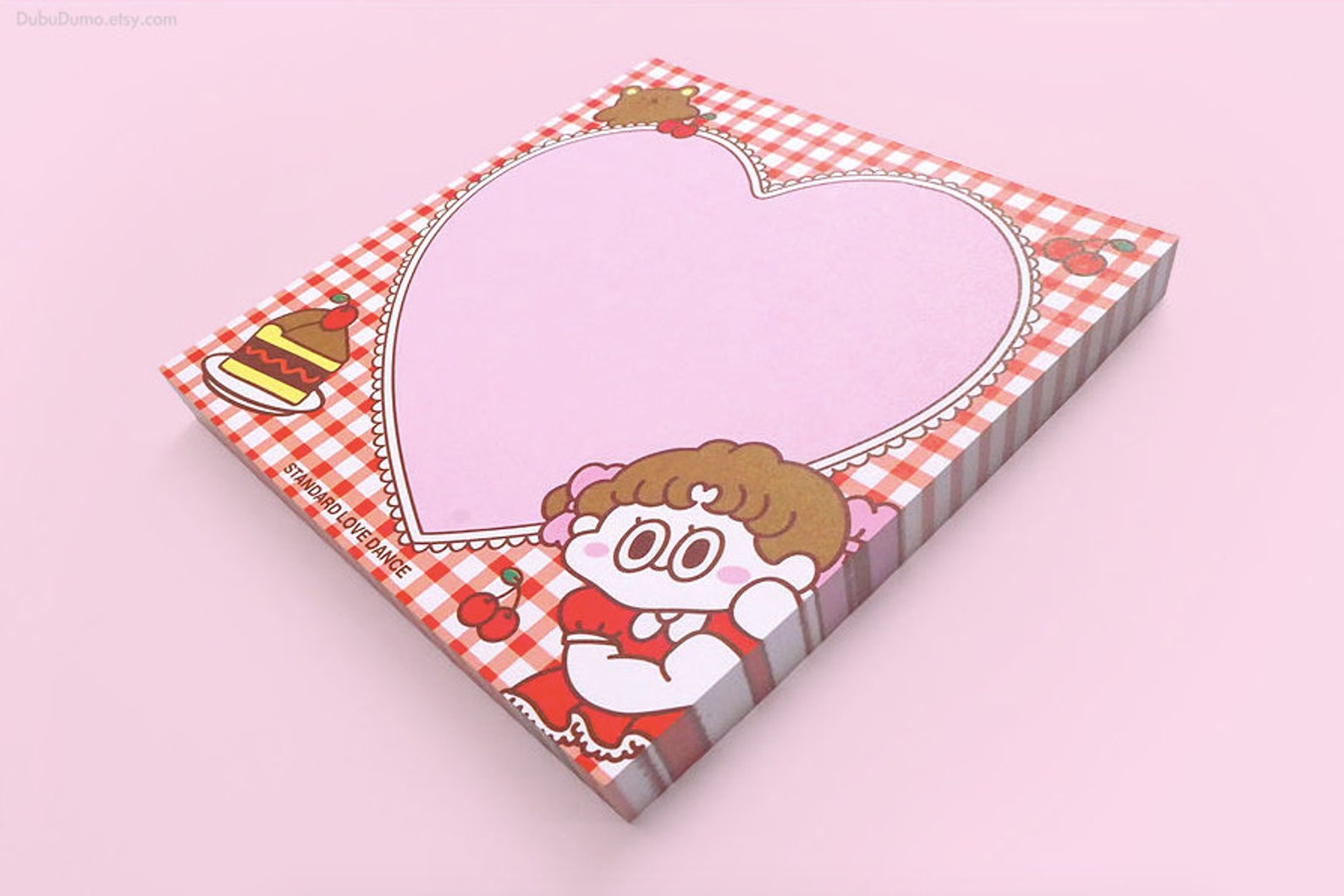 Red Cherry Pie Notepad / Colorful Notepads / Red Heart Notepad | Etsy