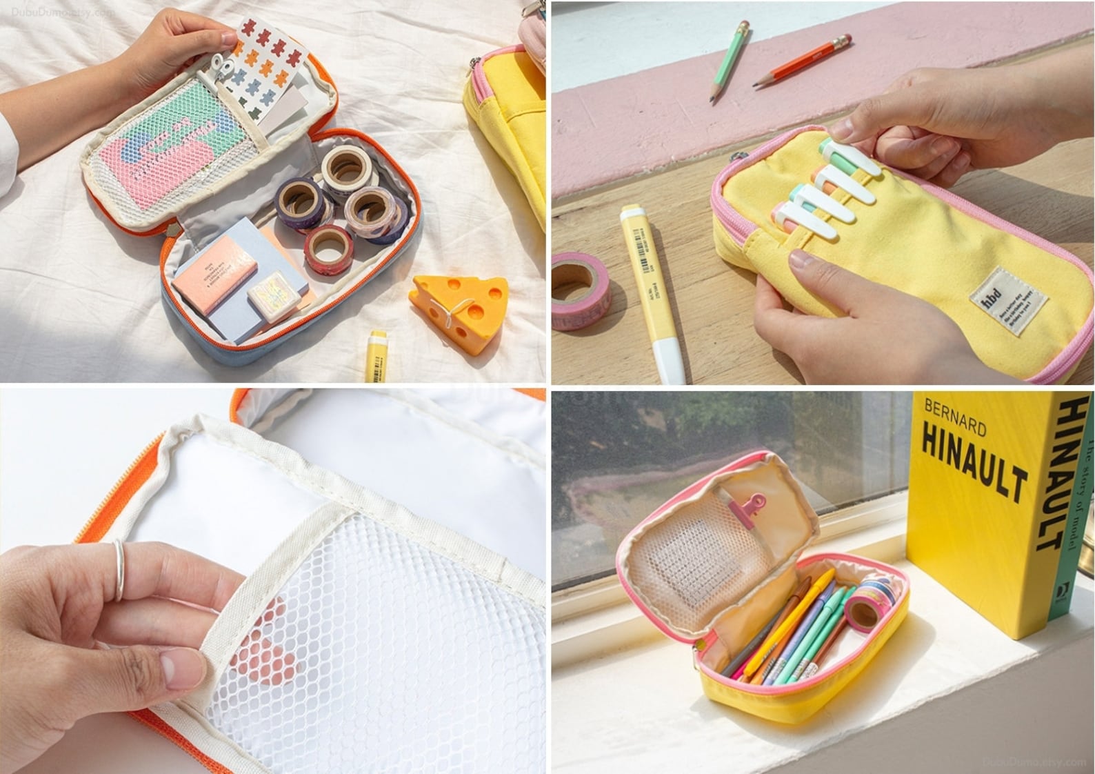 Cotton Pencil Case 4colors/ Pen Case / Pencil Pouch / Pen - Etsy