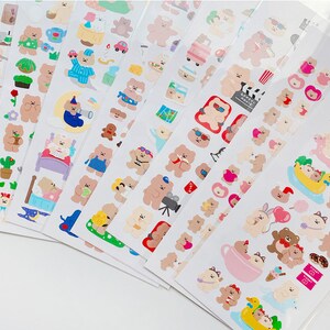 BEAR Deco Stickers Pack_10sheets / Removable Stickers / Diary Deco ...