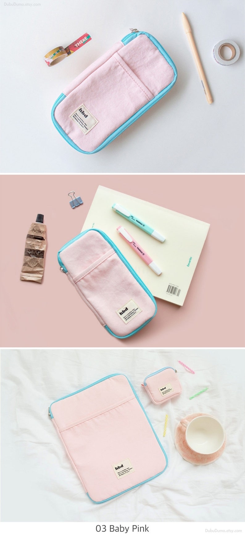 Cotton Pencil Case 4colors/ Pen Case / Pencil Pouch / Pen - Etsy