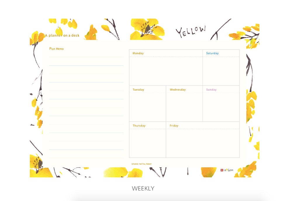 Floral Weekly Planner Notepad / Memo Pad / Planner / Bullet | Etsy