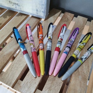PEANUTS 0.5mm 3colors Ballpoint Pen 8types / Woodstock, Snoopy, Charlie ...