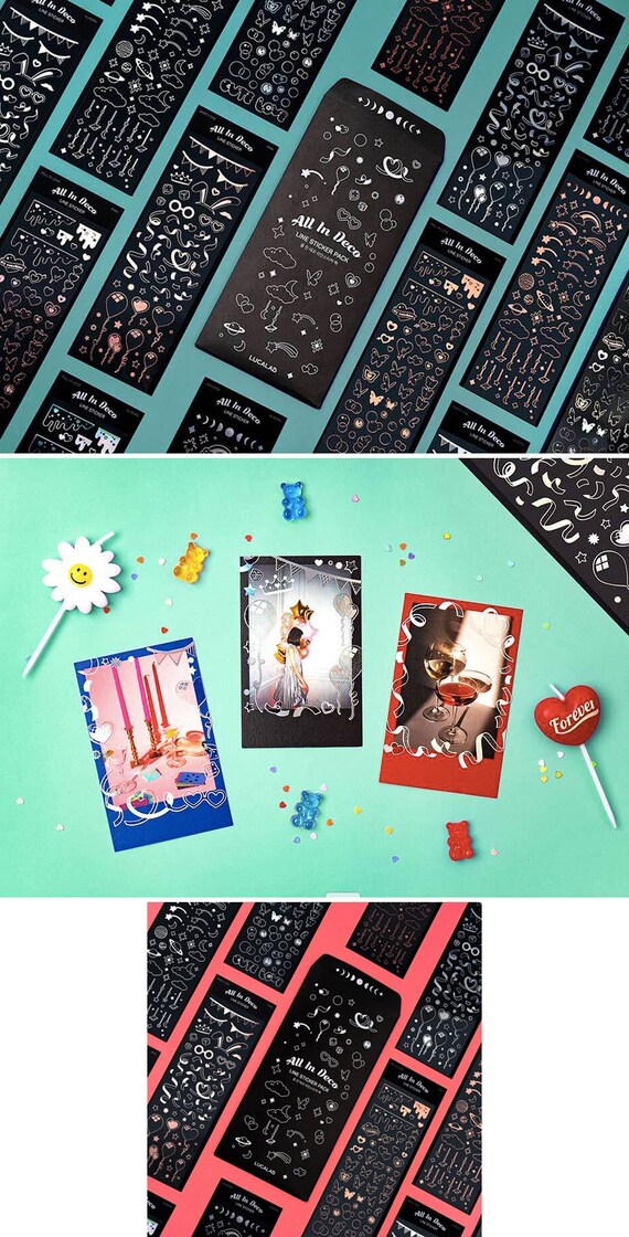 LINE Sticker Pack all in Deco 6sheets / Journal Stickers / | Etsy
