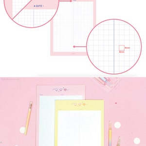 B5 Grid Notepads 8types / Simple Notepad / Big Memo Pad / Sticky Notes ...