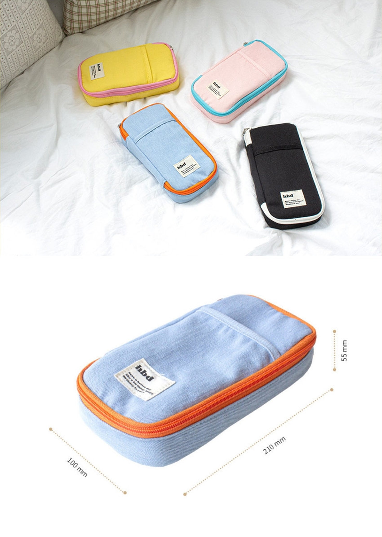 Cotton Pencil Case 4colors/ Pen case / Pencil Pouch / Pen | Etsy