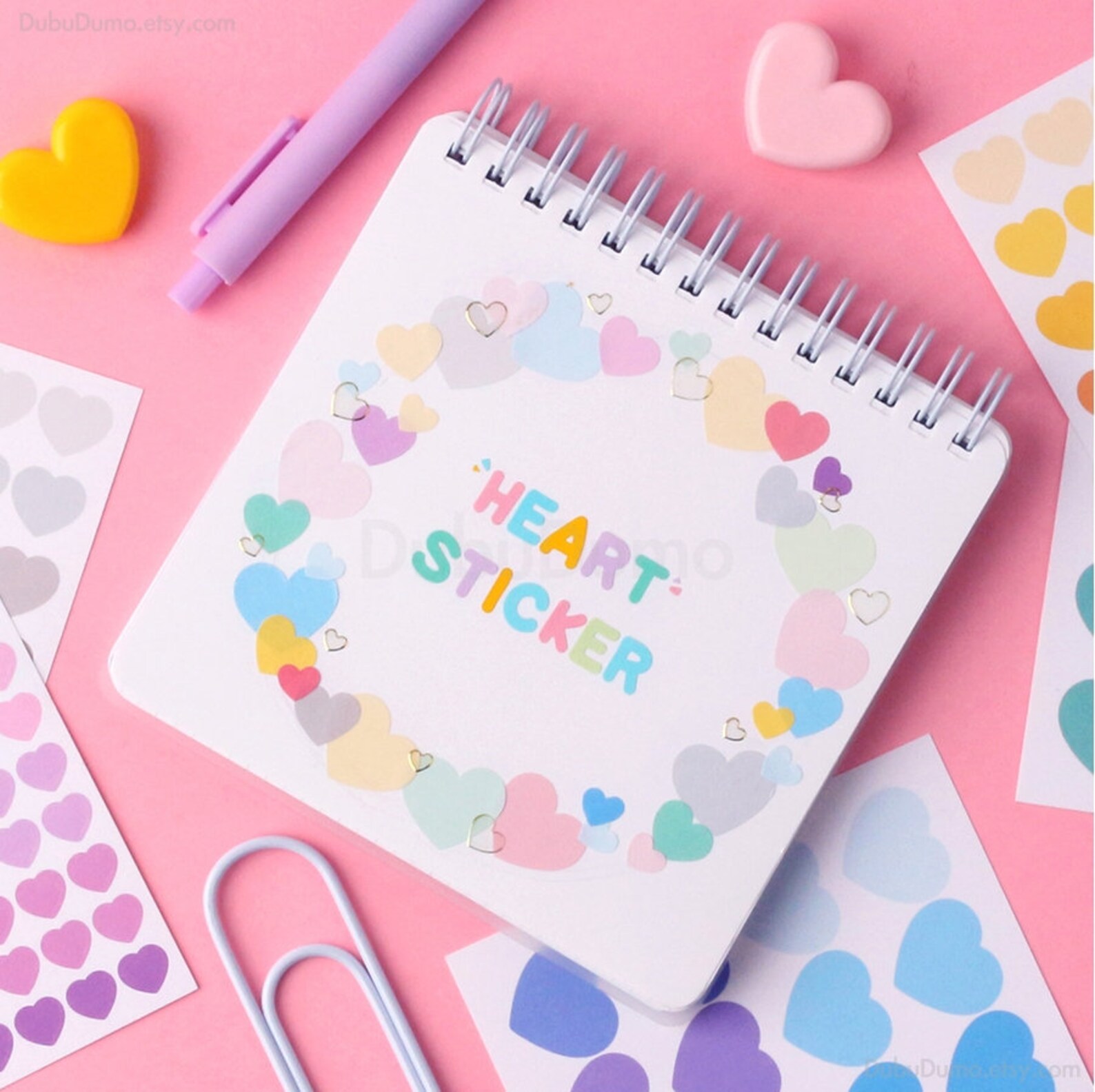Planner Heart Stickers 6types / Heart Sticker / Diary - Etsy