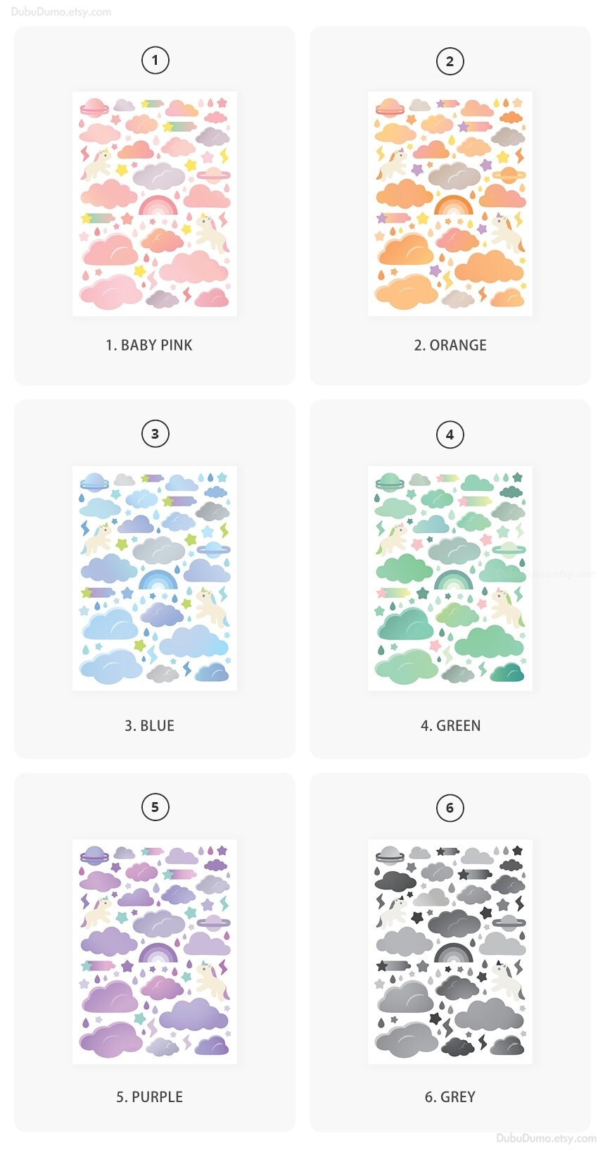 Planner Sticker_sky 6types / Deco Journal Seal Stickers / | Etsy