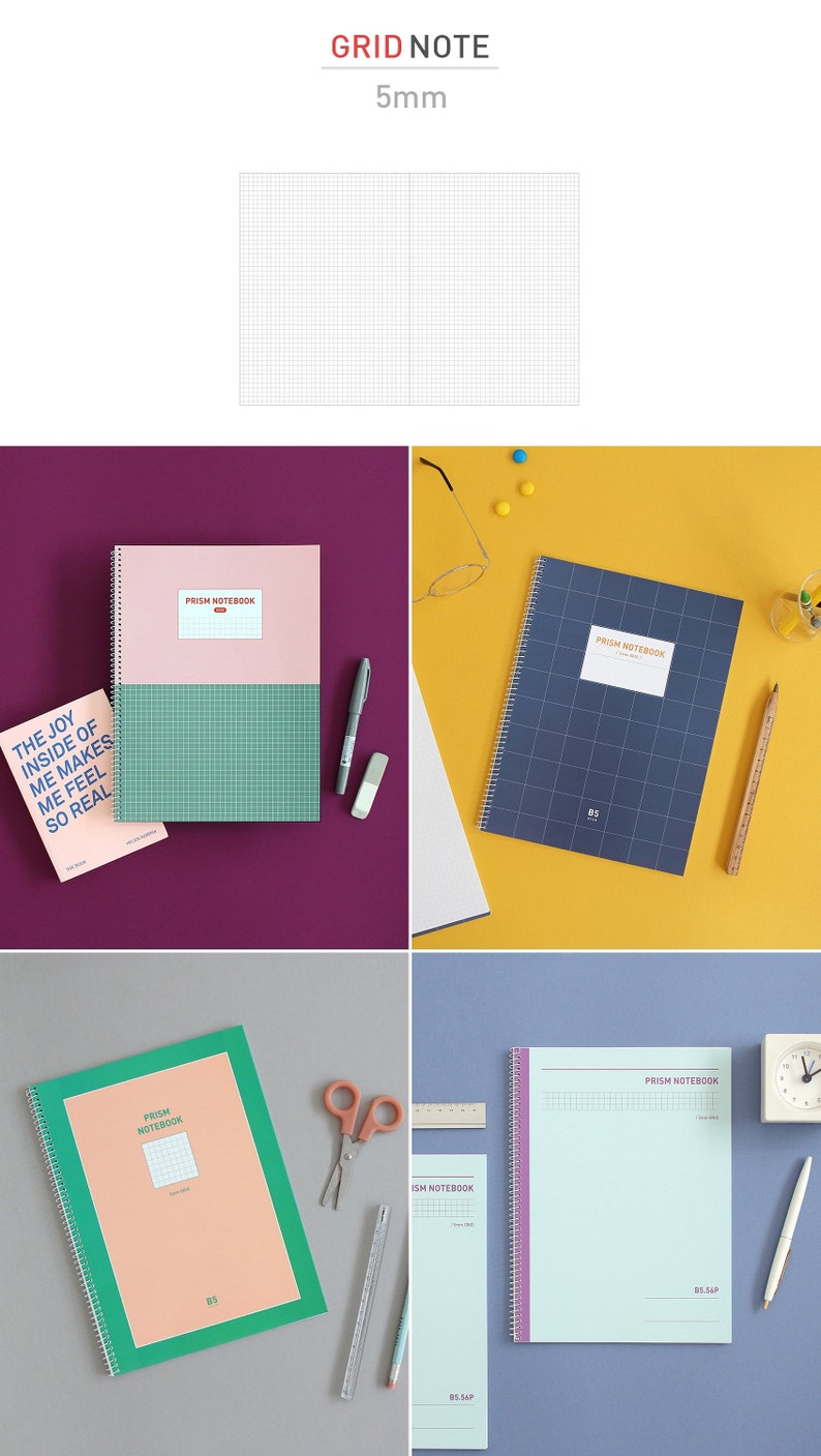 B5 Notebook 8types / Lined Notebook Grid Notebook Cornell - Etsy