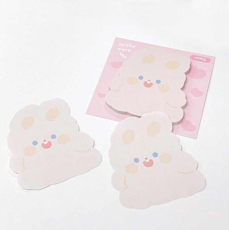 Rabbit Sticky Notes cream / Notepad / Notepads / Memo Pad / - Etsy