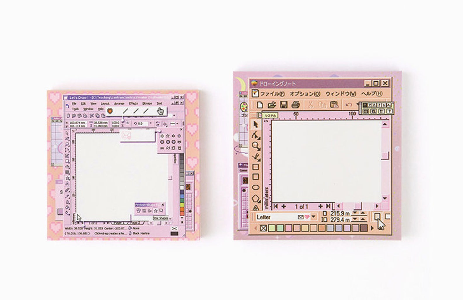 Let's Draw Notepad M / Pink Notepads / Memo Pad / - Etsy