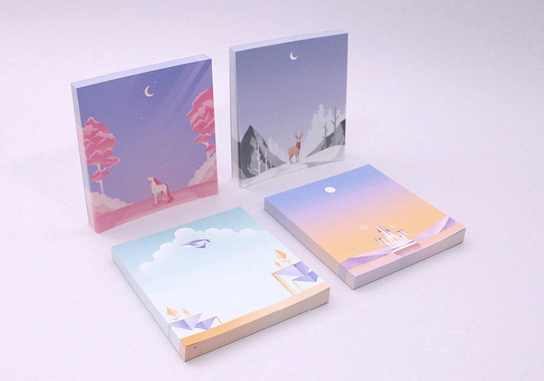 Moonlight Notepad V.2 / Pink Notepads / Writing Paper Memo Pad | Etsy