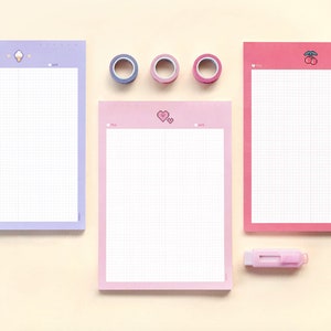 B5 Grid Notepads 6types / Simple Notepad / Big Memo Pad / - Etsy