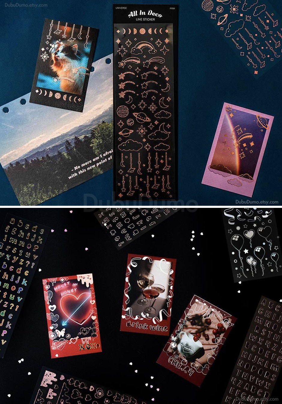 LINE Sticker Pack All in Deco 6sheets / Journal Stickers / | Etsy