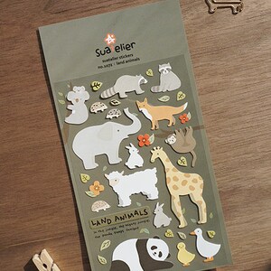 Planner Stickers land Animals / Cute Journal Stickers / - Etsy