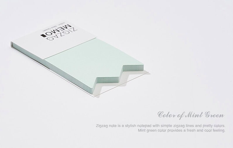 Zigzag Tag Sticky Note Pink/Mint / Notepads / Personalized | Etsy