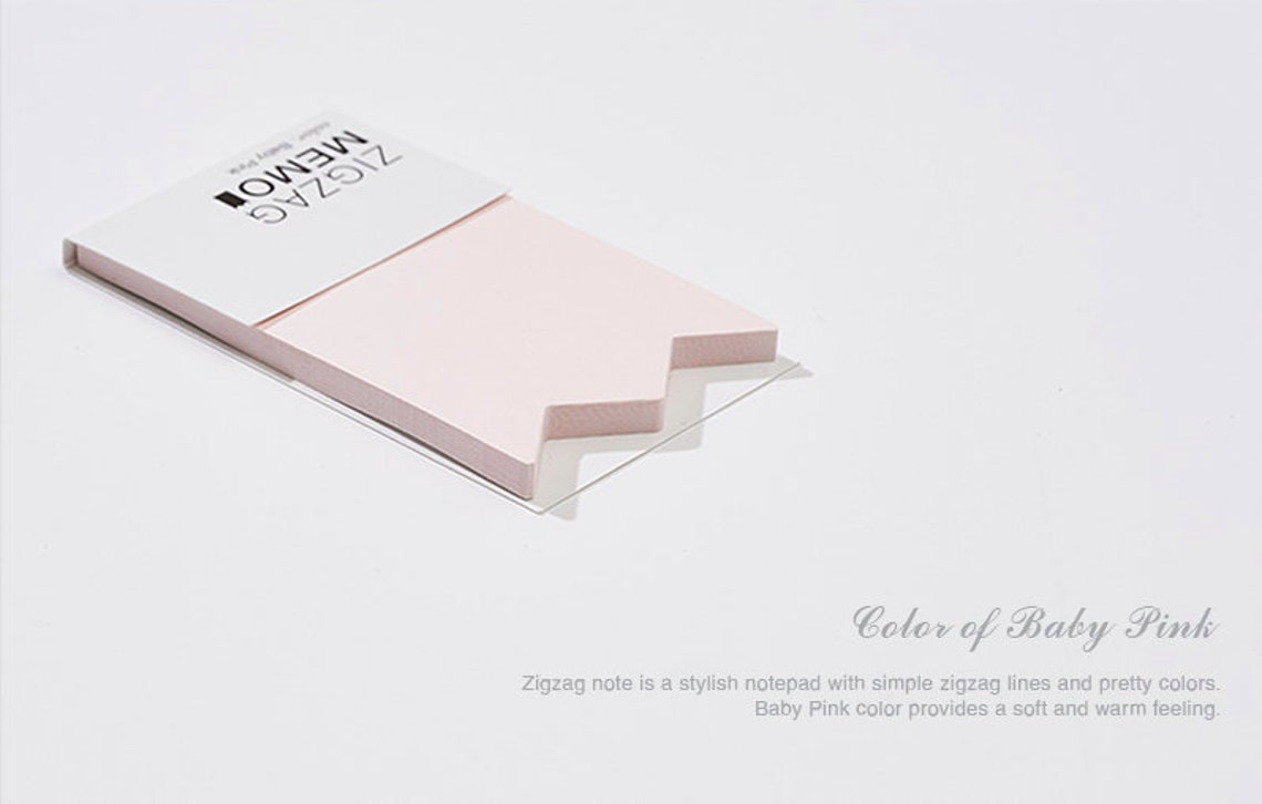 Zigzag Tag Sticky Note Pink/Mint / Notepads / Personalized | Etsy