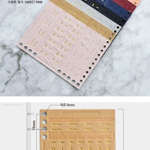 Leather Index Stickers V.6 8colors / Tabs Stickers / Planner Stickers ...