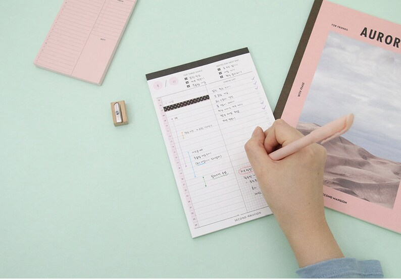 A5 Time Table Notepad / Daily Memo Pad / Notepads / - Etsy