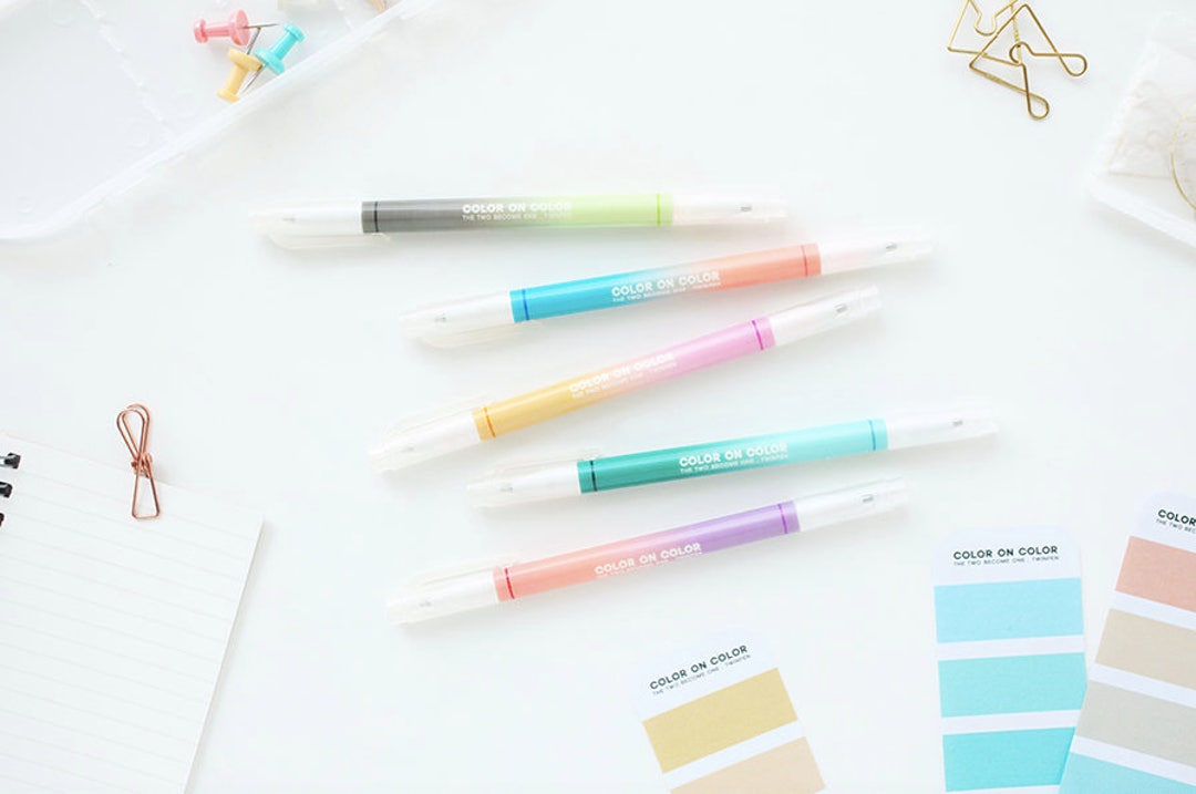 5pcs Twin Deco Pens Set Ver.4 10 Colors / Highlighter / - Etsy