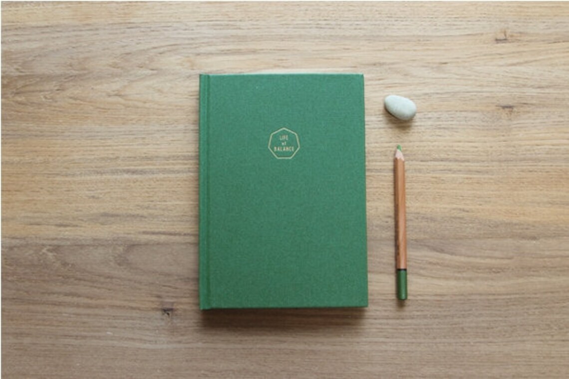 Blank&Lined Notebook Gray/Green / Lined Journal Notebook / | Etsy