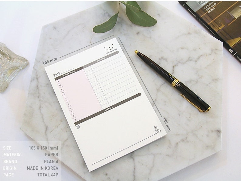 Daily Planner Notepad / Memo Pad / Check List / to Do List / - Etsy