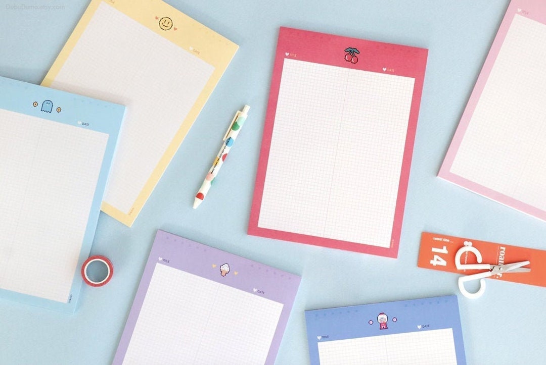 B5 Grid Notepads 6types / Simple Notepad / Big Memo Pad / - Etsy
