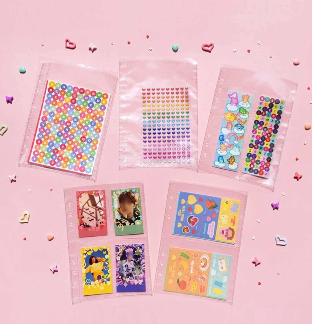 A5 Pockets Inserts _ Double-sided / 6 Ring Refill / Photo Pocket Pouch ...