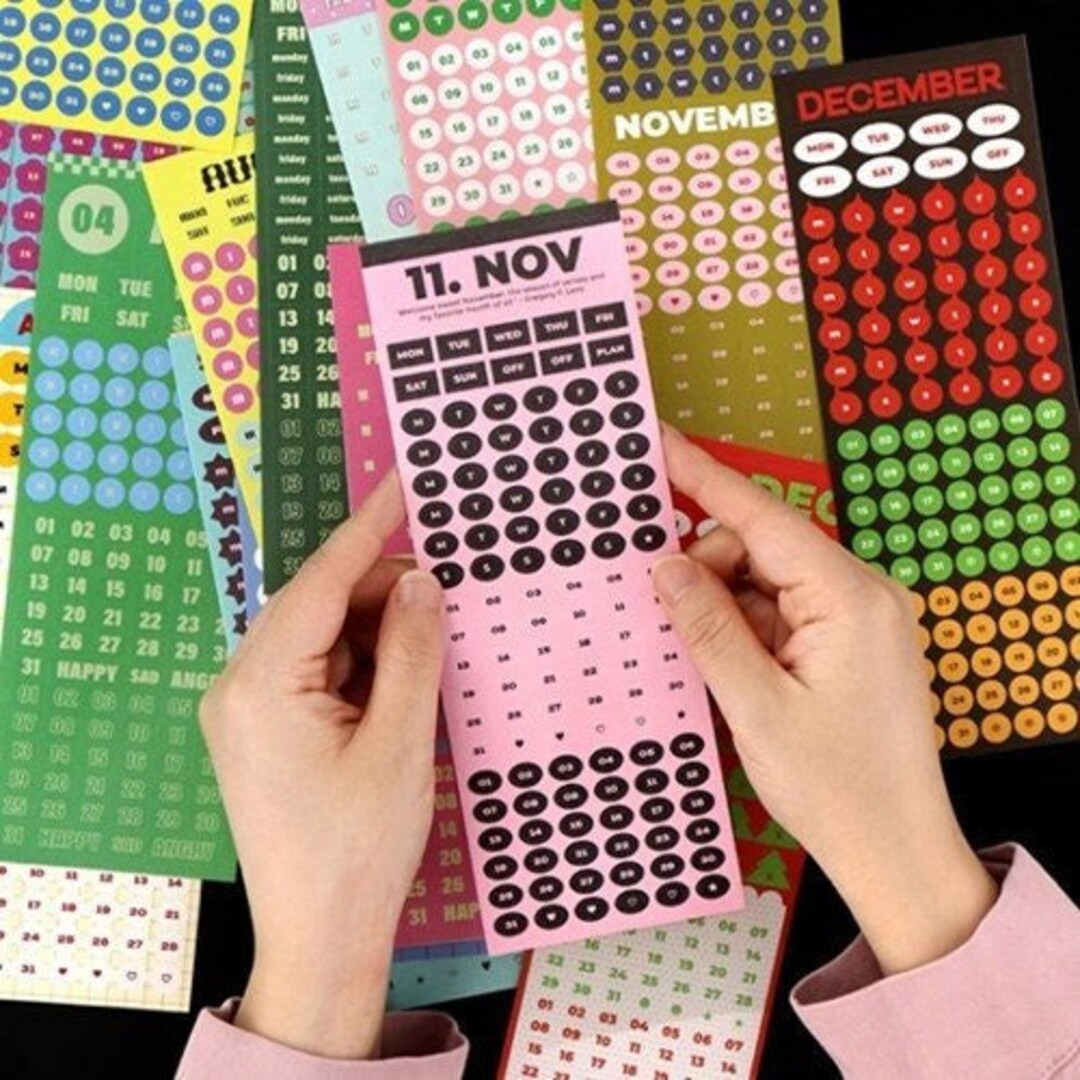 Month Day Date Sticker Pack _ 24sheets / Transparent Date - Etsy