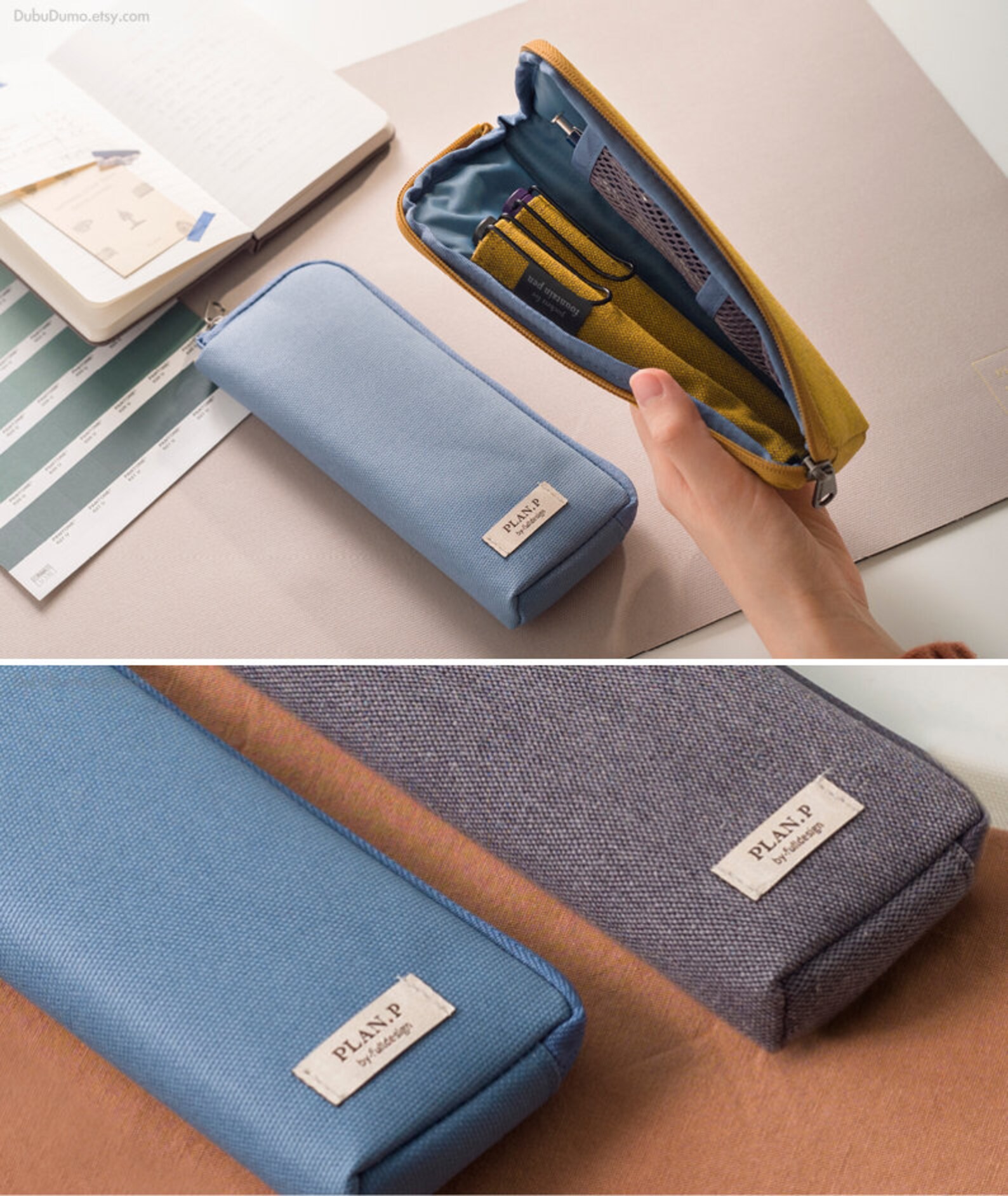 Cotton Pencil Case 6colors/ Pen Case / Pencil Pouch / Pen | Etsy