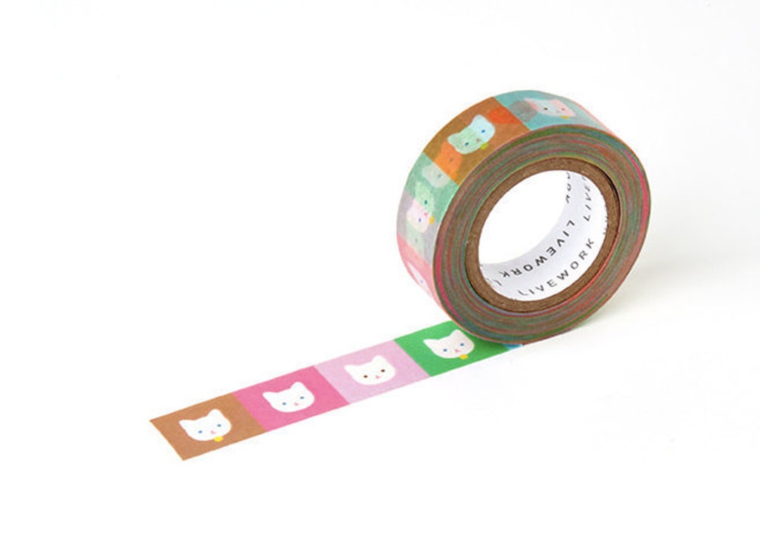 Washi Tape colorful Cat / Kitty Masking Tape / Scrapbooking - Etsy
