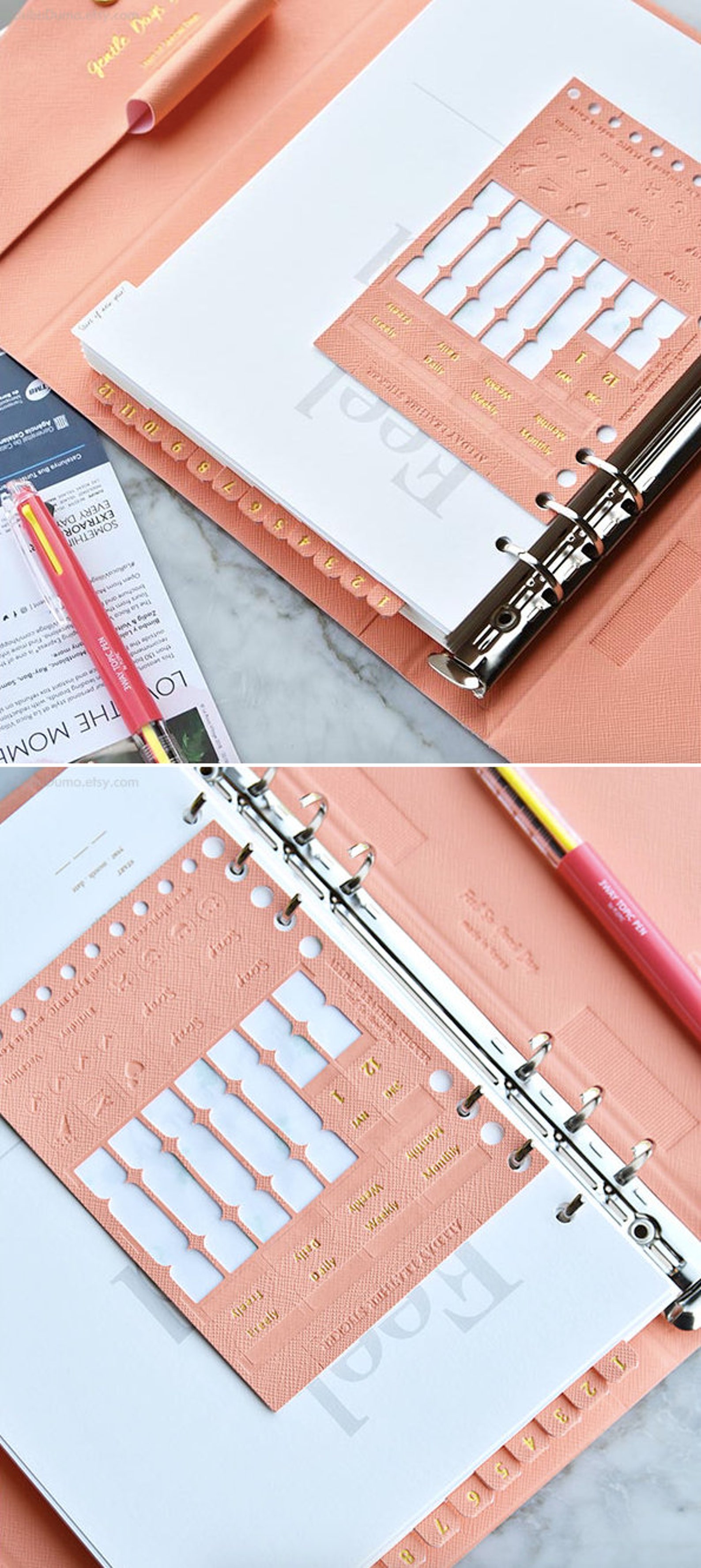 Leather Index Stickers V.6 8colors / Tabs Stickers / Planner - Etsy