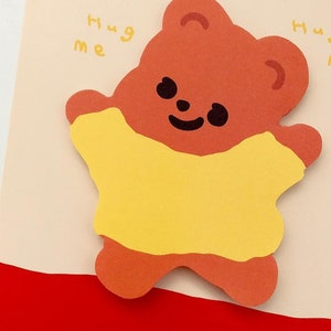 Hug Bear Sticky Notes PINK / Colorful Notepads / Memo Pad / - Etsy