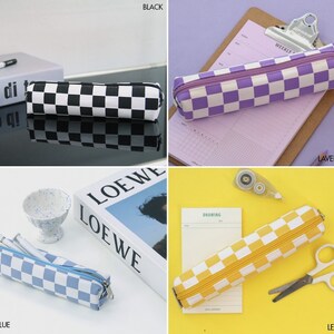 Checkerboard Pencil Case 4colors / Pen Case / Pencil Pouch / - Etsy