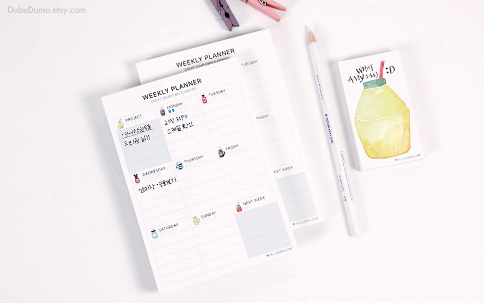 Weekly Planner Notepad / Weekly Plan Memo Pad / Notepads / | Etsy