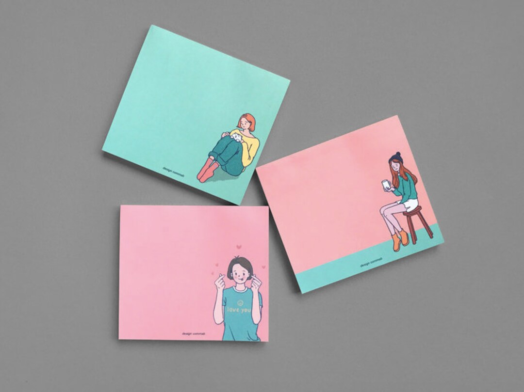 Colorful Notepad / Girls Notepads / Finger Heart / Memo Pad ...