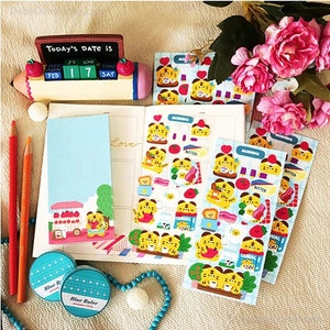 Tiger Notepads apple Cart / Writing Paper Memo Pad Blue / Korean ...
