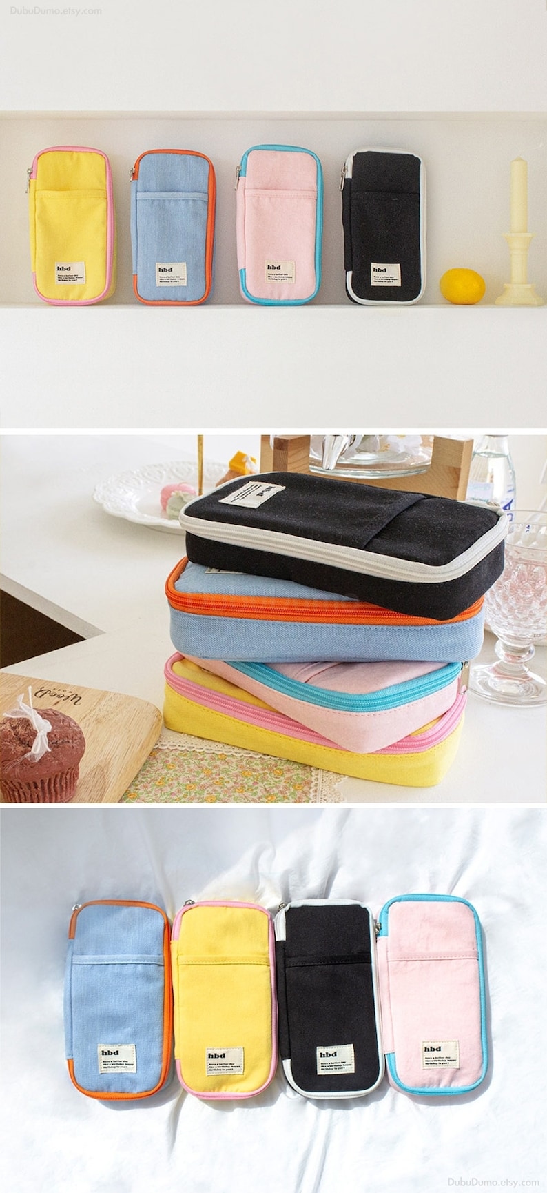 Cotton Pencil Case 4colors/ Pen Case / Pencil Pouch / Pen - Etsy