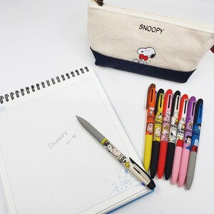 PEANUTS 0.5mm 3colors Ballpoint Pen 8types / Woodstock, Snoopy, Charlie ...