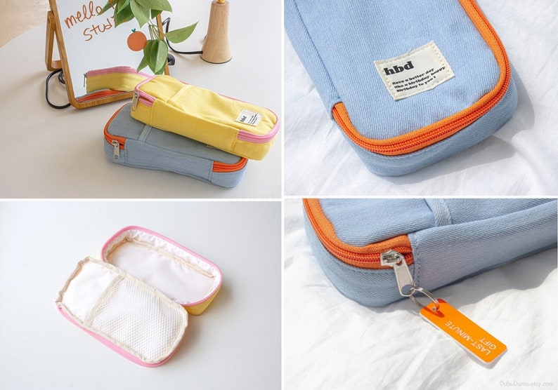 Cotton Pencil Case 4colors/ Pen Case / Pencil Pouch / Pen - Etsy