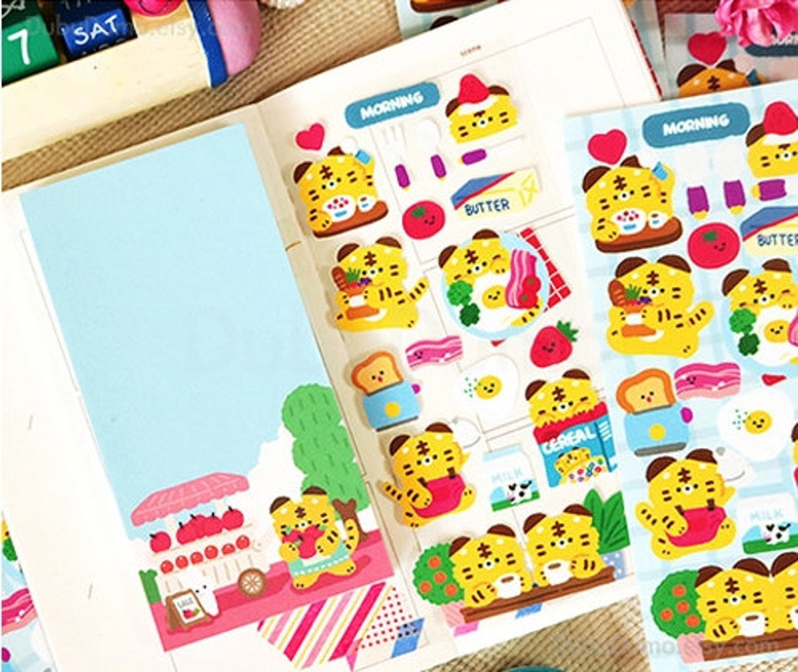 Tiger Notepads apple Cart / Writing Paper Memo Pad Blue / - Etsy