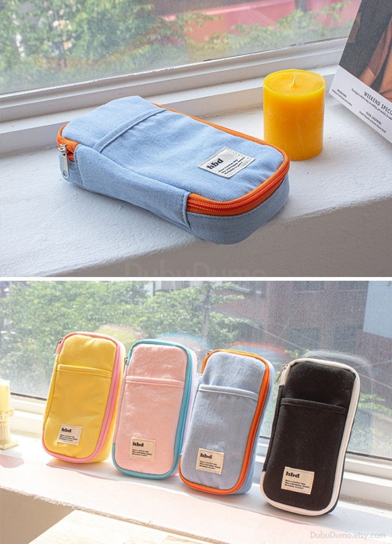 Cotton Pencil Case 4colors/ Pen Case / Pencil Pouch / Pen - Etsy